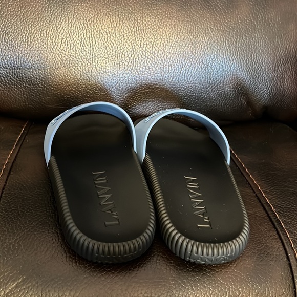Lanvin | Shoes | Lanvin Mens Logo Patch Slip On Sandal Slides Flip Flop ...
